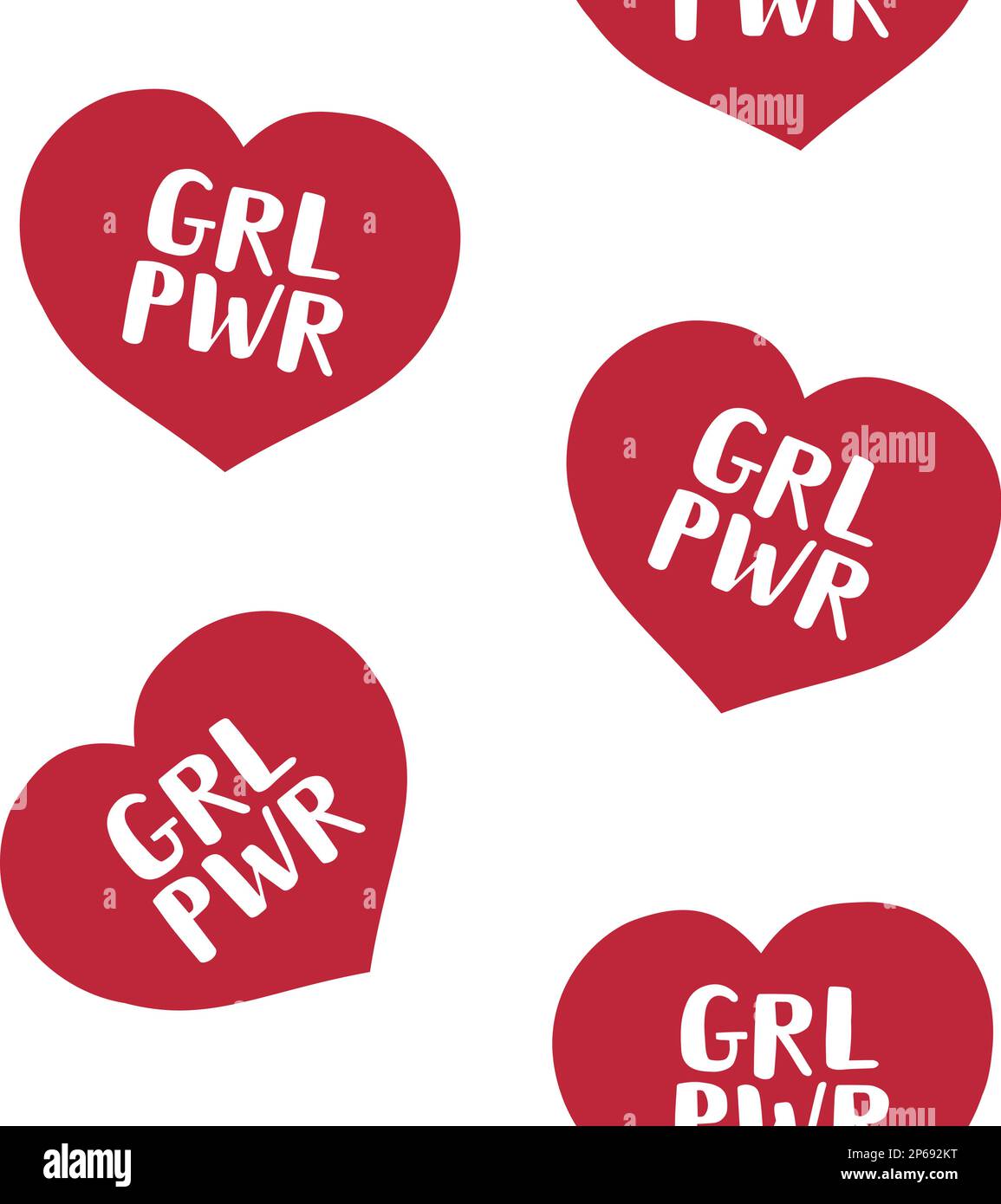 Vector seamless pattern of hand drawn sketch doodle girl power ...