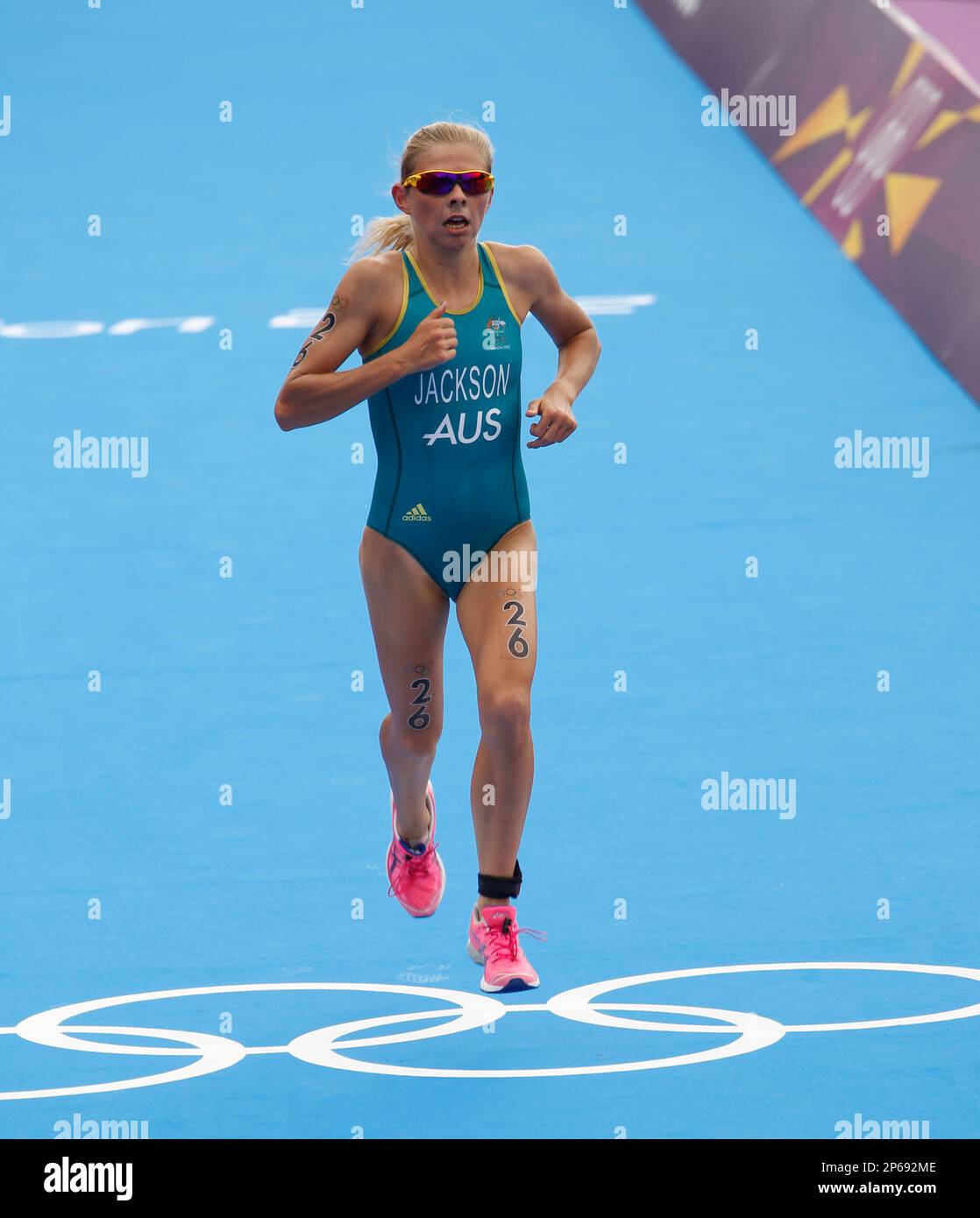 Australia's Emma Jackson finishes the Women's Triathlon Competition at ...