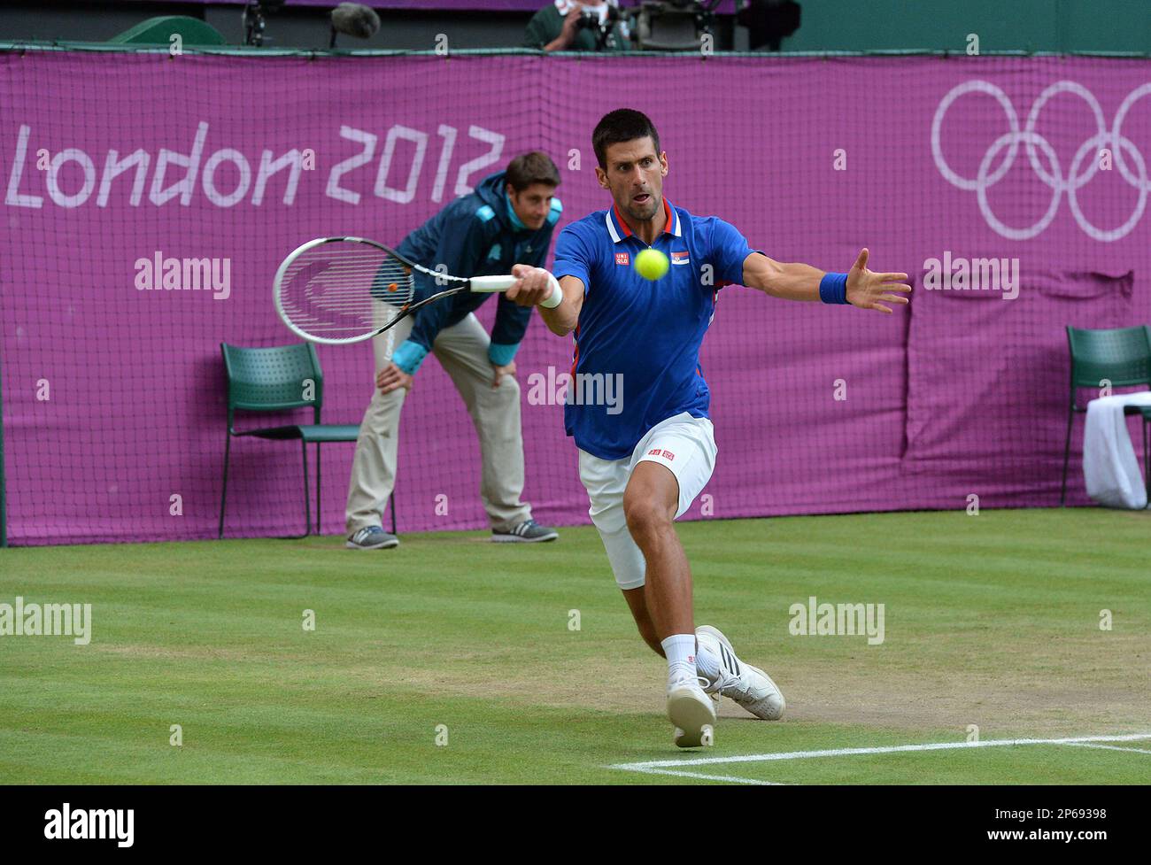 Novak Djokovic, of Serbia, in action against Andy Murray, of Great ...