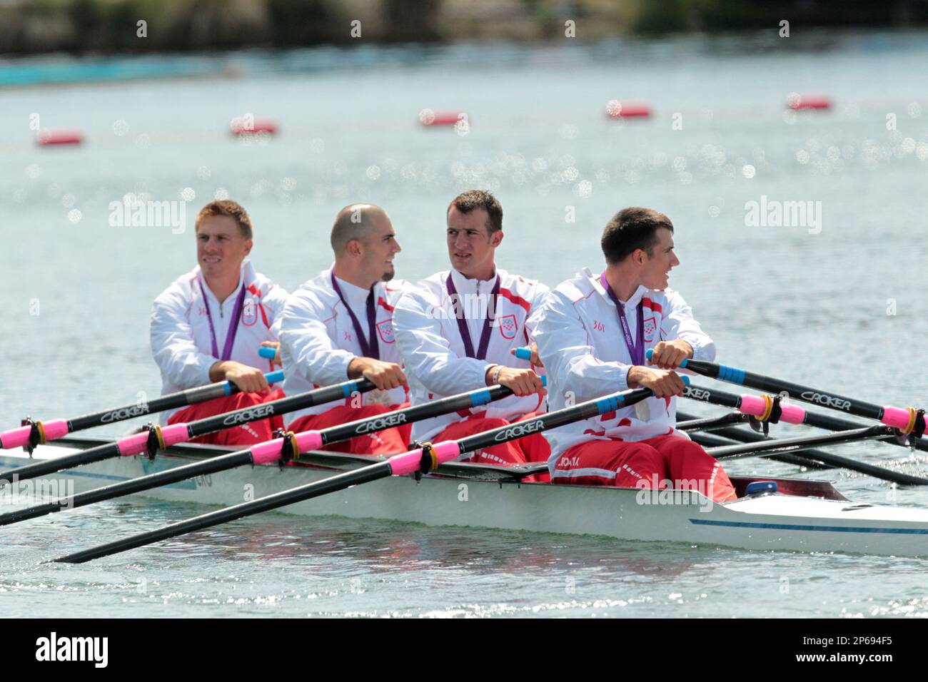 The German sculling team of Tim Grohmann, Lauritz Schoof, Phillipp ...