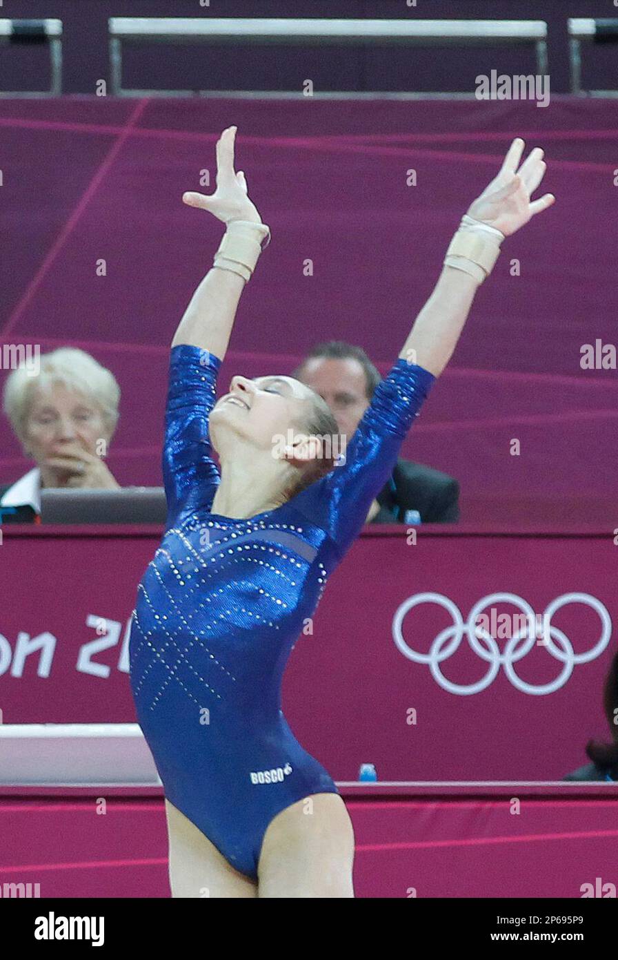 Russian Gymnast Victoria Komova Performs Her Floor Routine In The Women