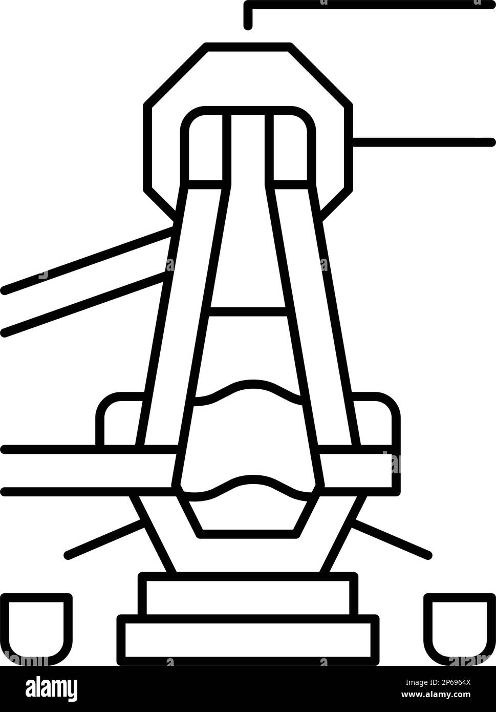 blast furnace steel production line icon vector illustration Stock ...
