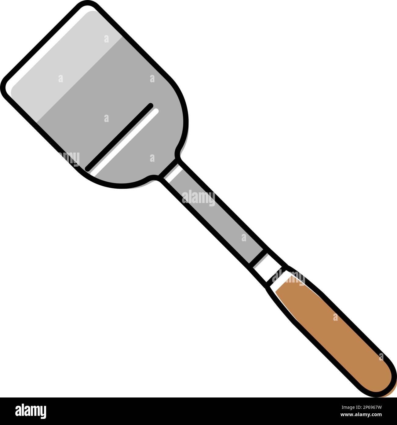 stainless steel spatula kitchen cookware color icon vector illustration ...