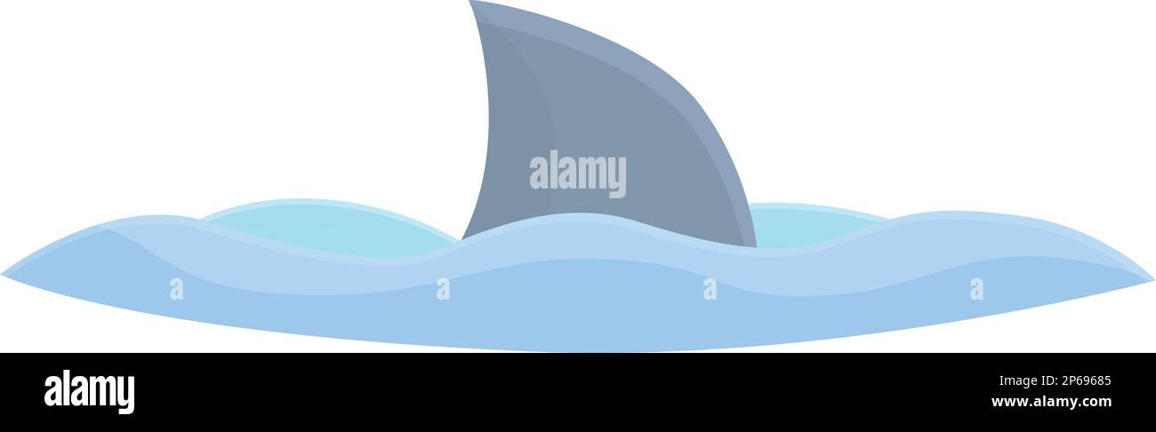 Sea shark icon cartoon vector. Danger sign. Caution zone Stock Vector ...