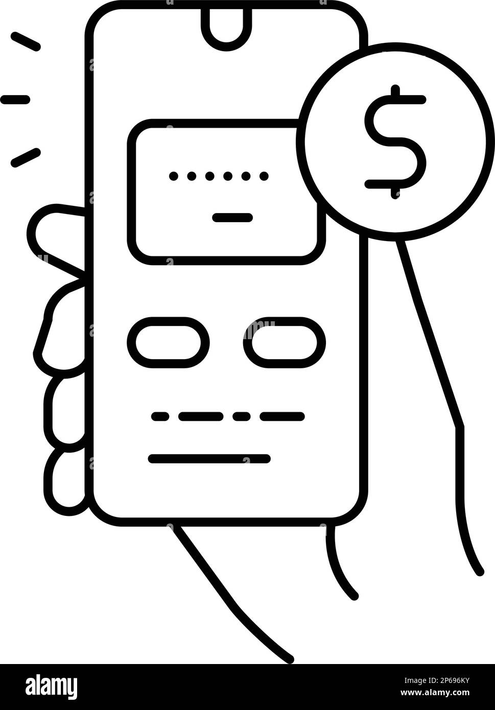 mobile phone payment line icon vector illustration Stock Vector Image ...