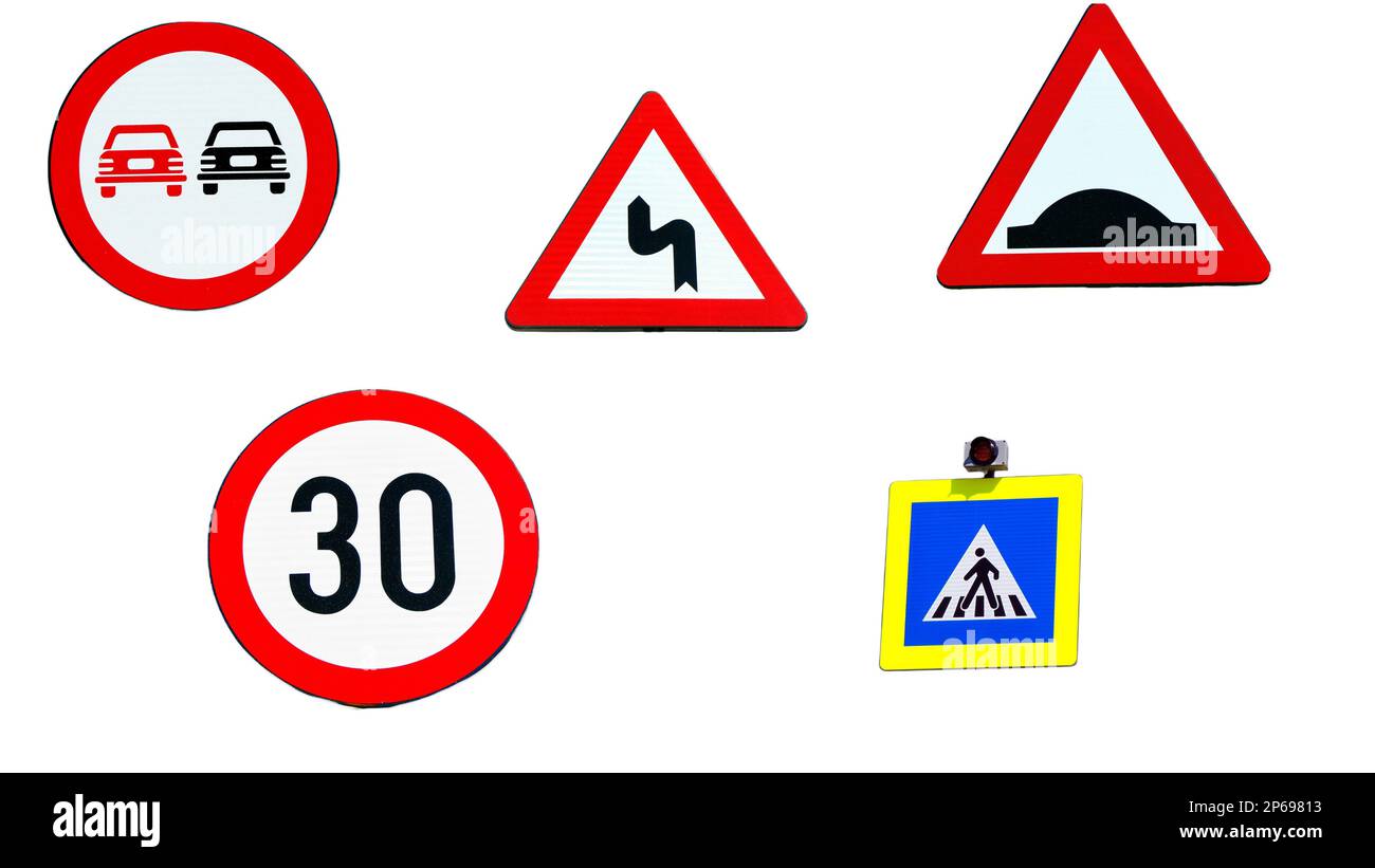 Collage of traffic signs hi-res stock photography and images - Alamy