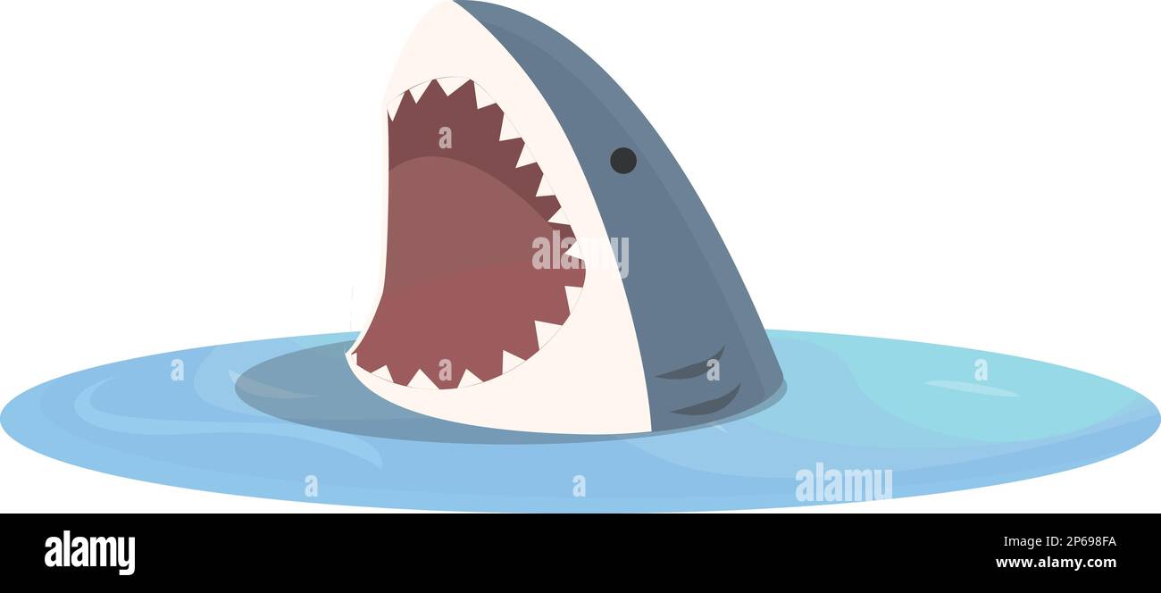 Caution shark icon cartoon vector. Danger sign. Zone attack Stock ...