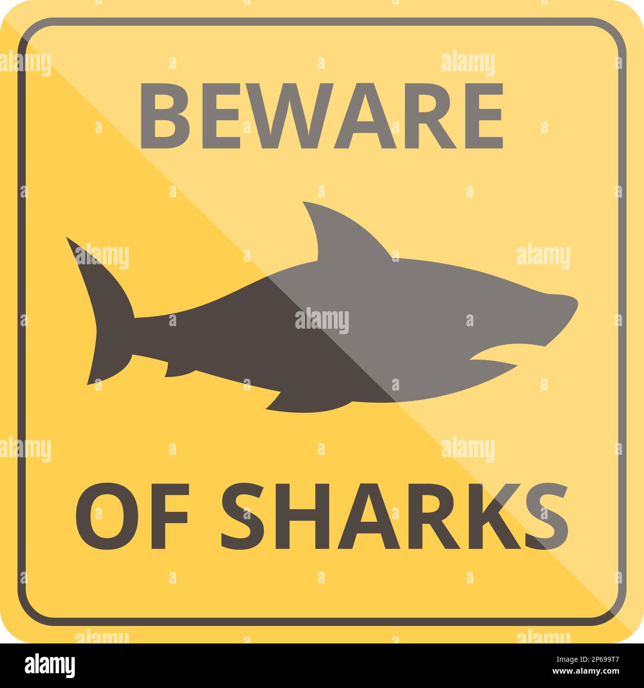 Beware the sharks board icon cartoon vector. Shark sign. Area attack Stock Vector Image & Art ...