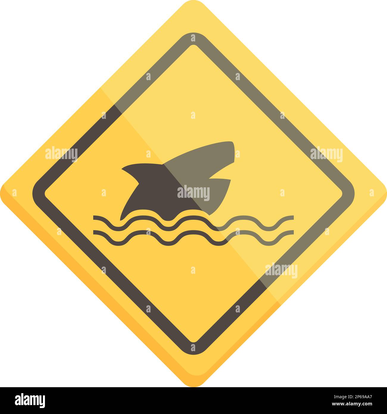 Shark zone sign icon cartoon vector. Sea danger. Summer board Stock ...