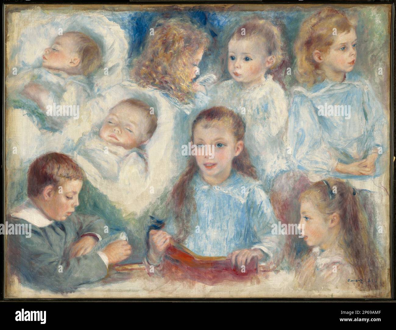 Pierre-Auguste Renoir, Sketches of Heads (The Berard Children), 1881 ...