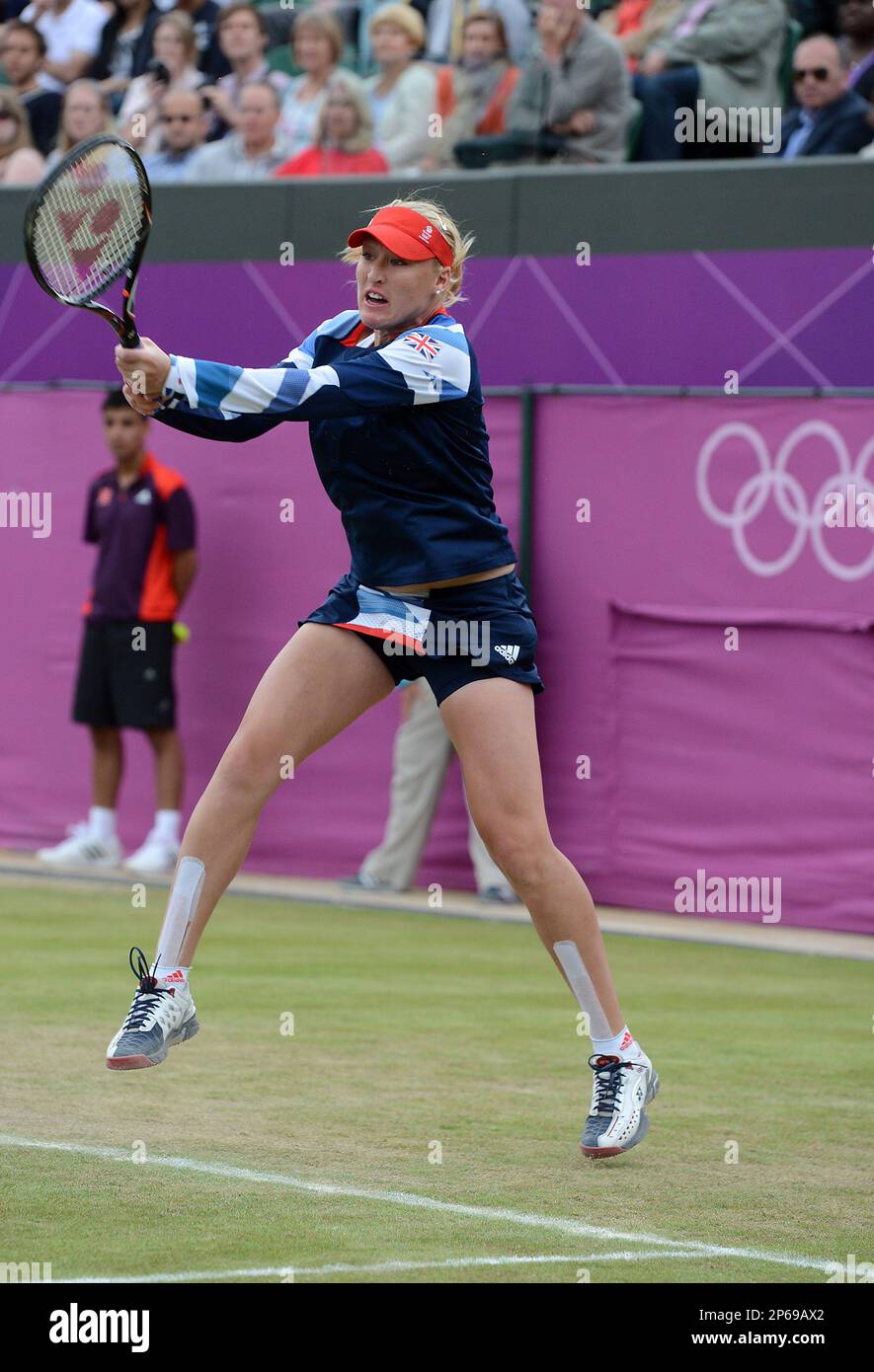 Great Britain's Elena Baltacha during her first round doubles match ...