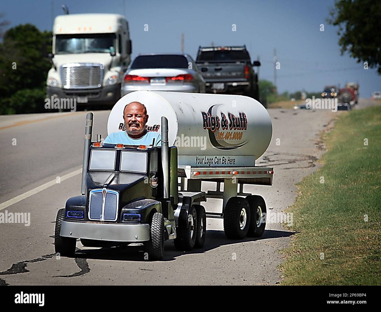 In this undated photo Steve Lavery drives his mini rig down the ...