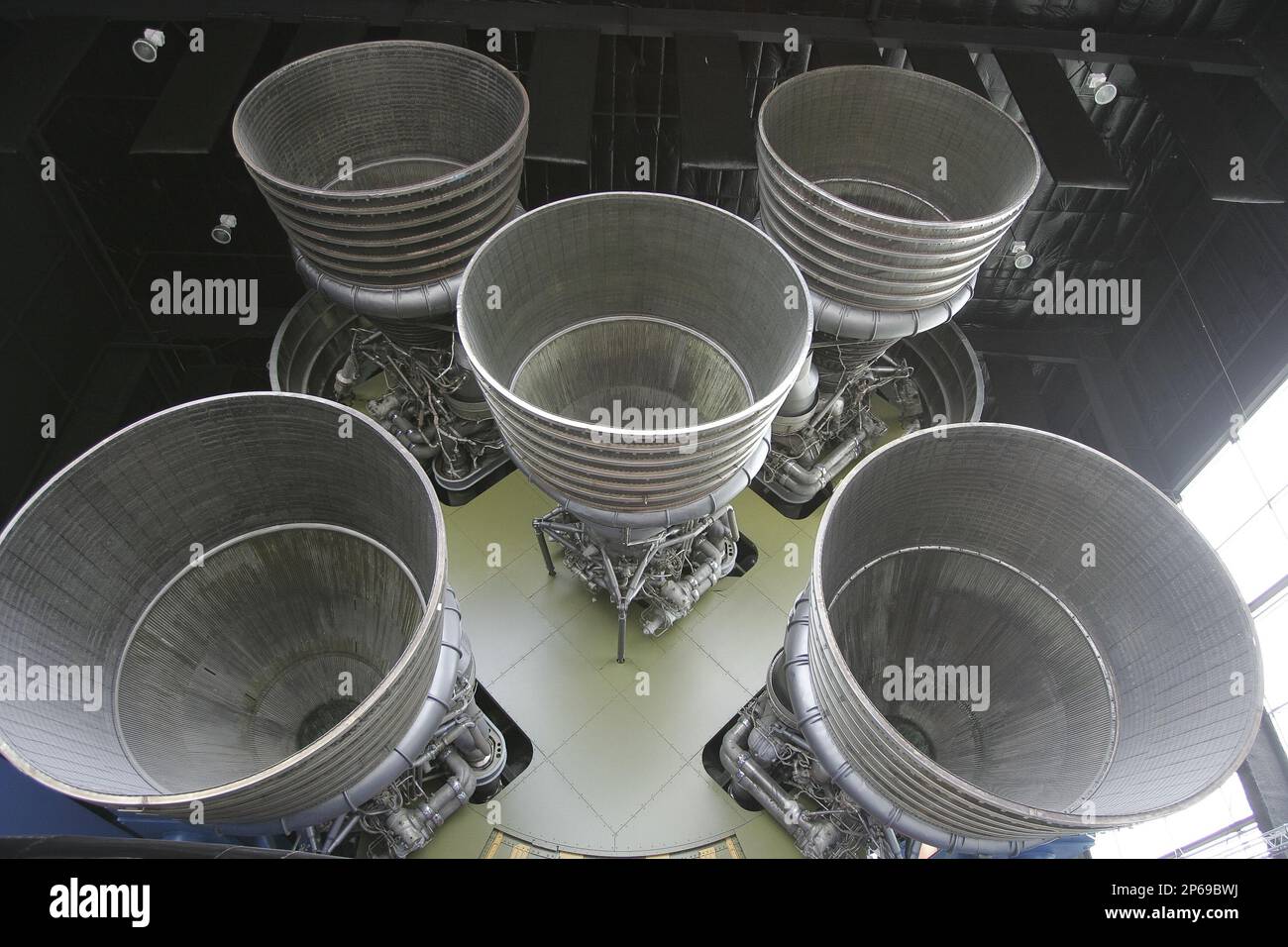In a Friday July 27, 2012 photo, five F-1 engines that were the first ...