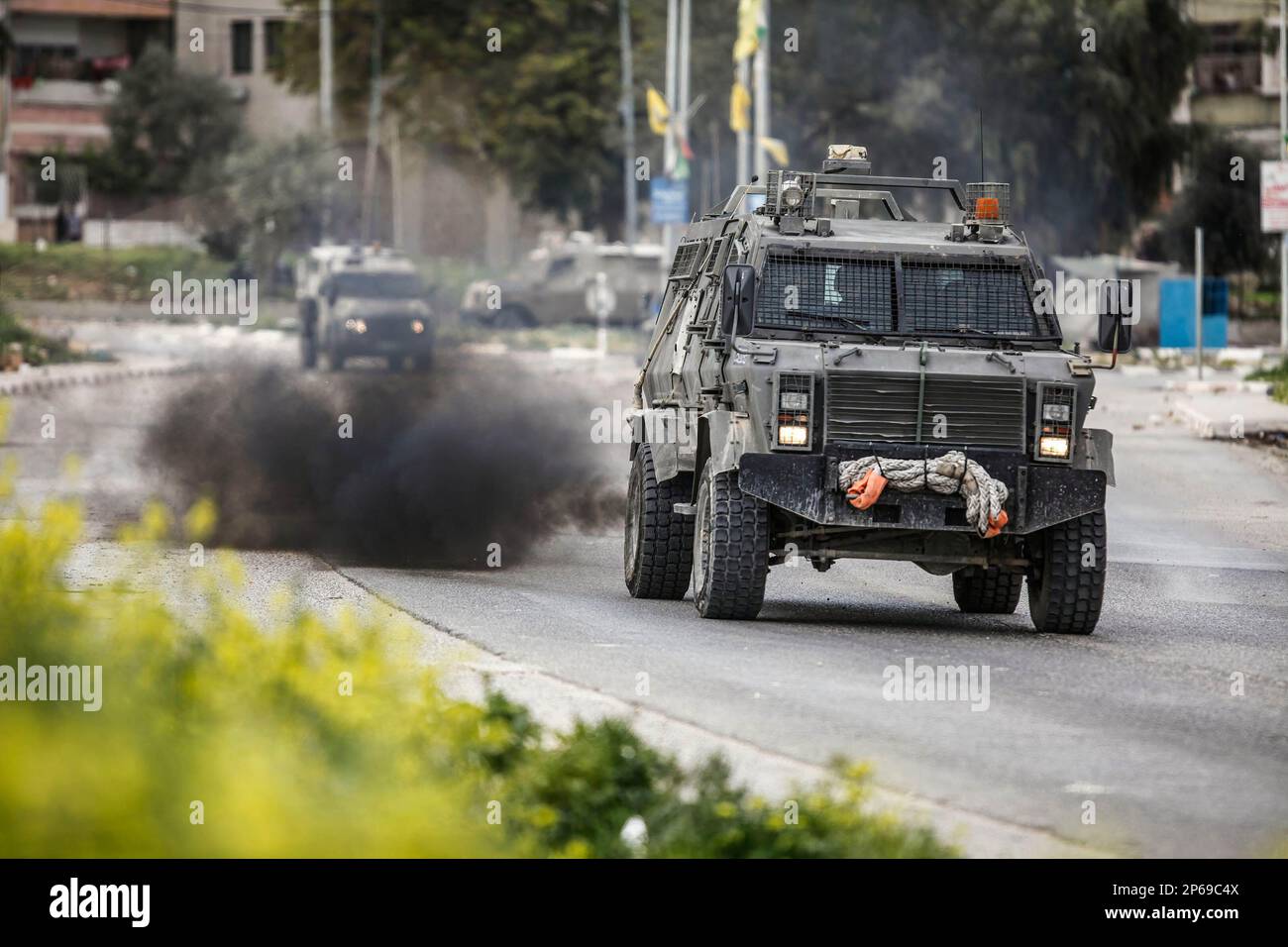 Nablus, Palestine. 07th Mar, 2023. Israeli army forces fired tear gas ...