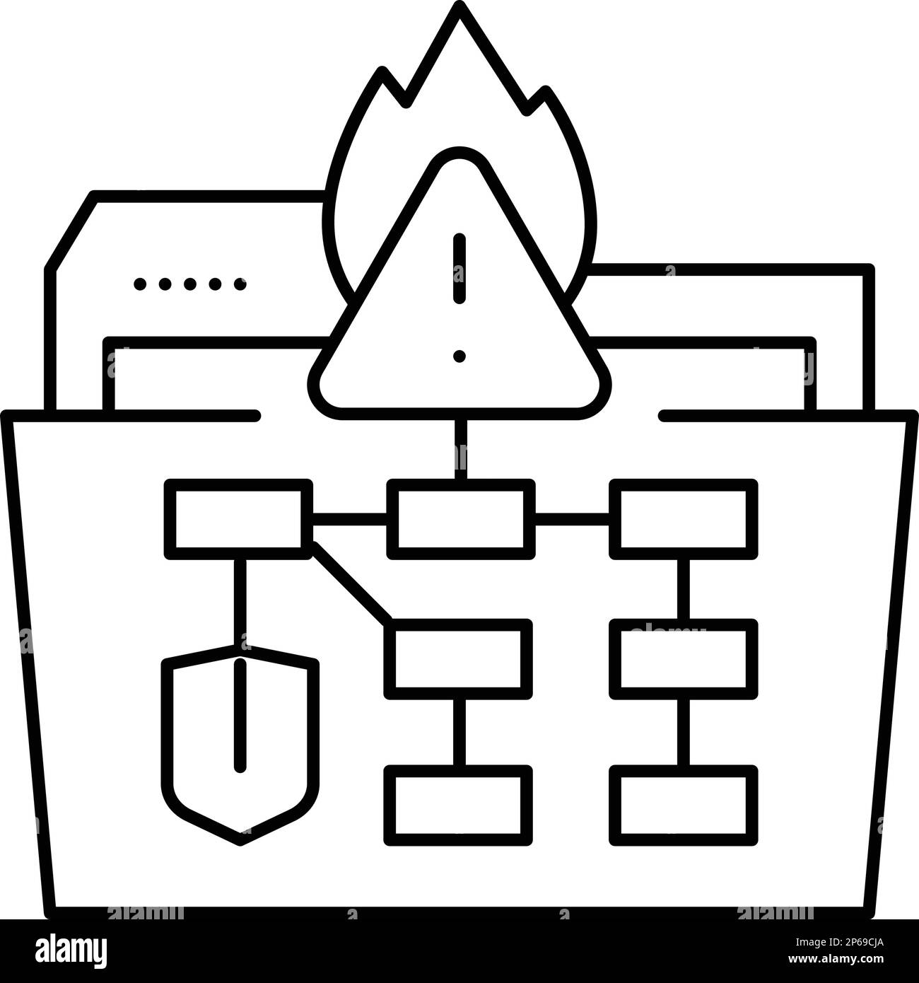 crisis management plan line icon vector illustration Stock Vector Image ...