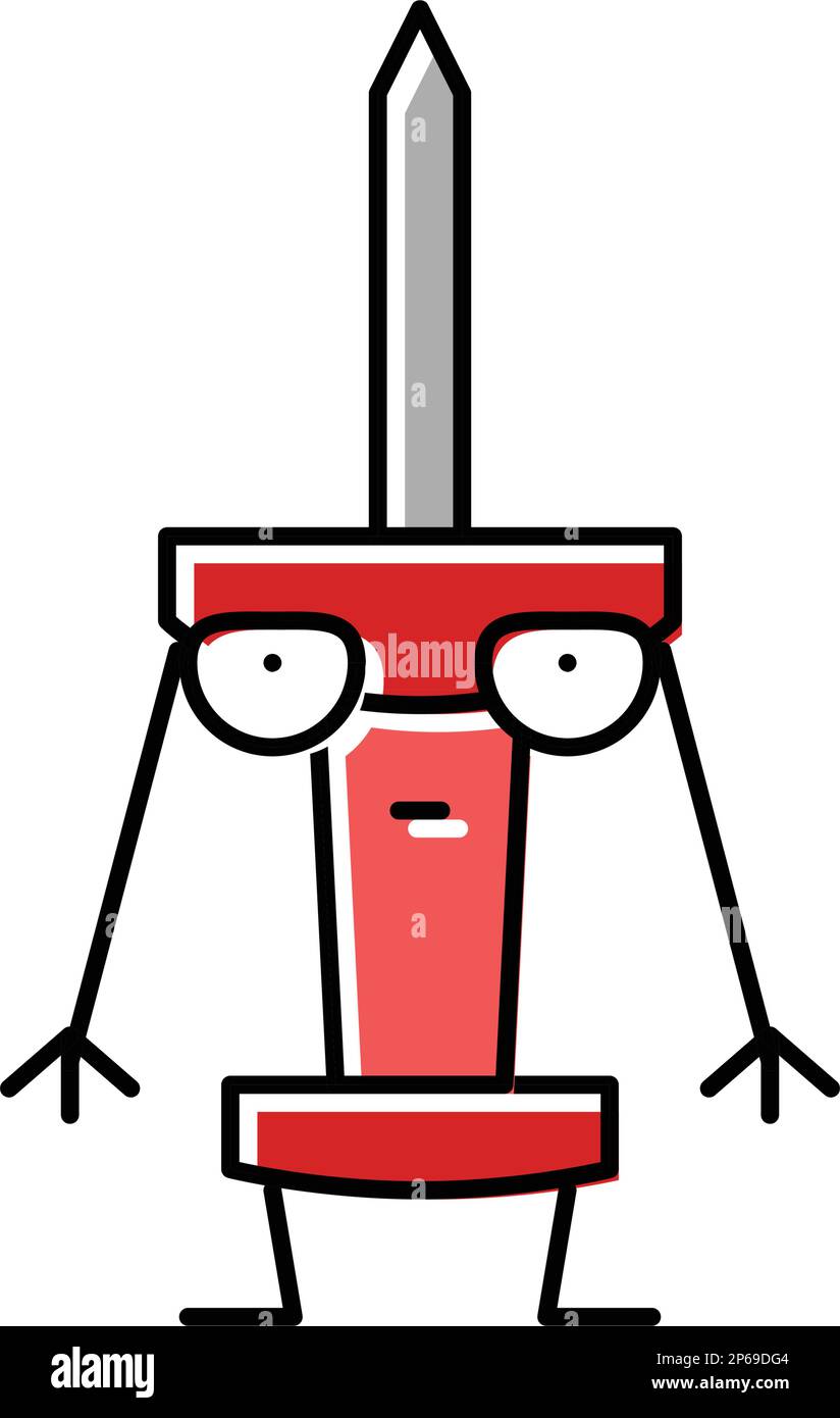 push pin school character color icon vector illustration Stock Vector ...