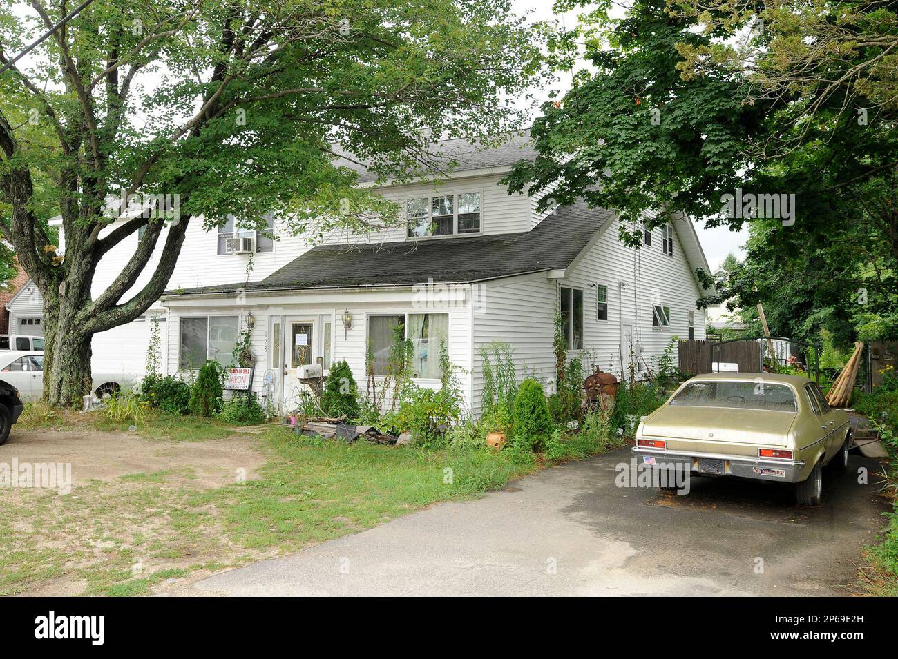 This Sunday, July 29, 2012 photo shows the front of the Benway house on ...