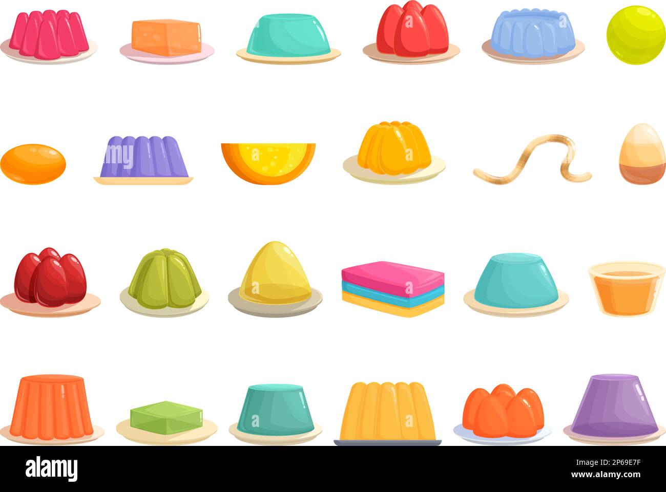 Set jello dessert Cut Out Stock Images & Pictures - Alamy