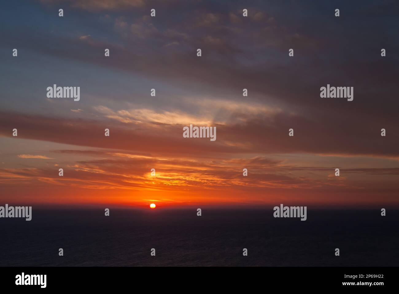 Colorful dramatic sky at sunset. Cape Keri, Greek island Zakynthos in ...