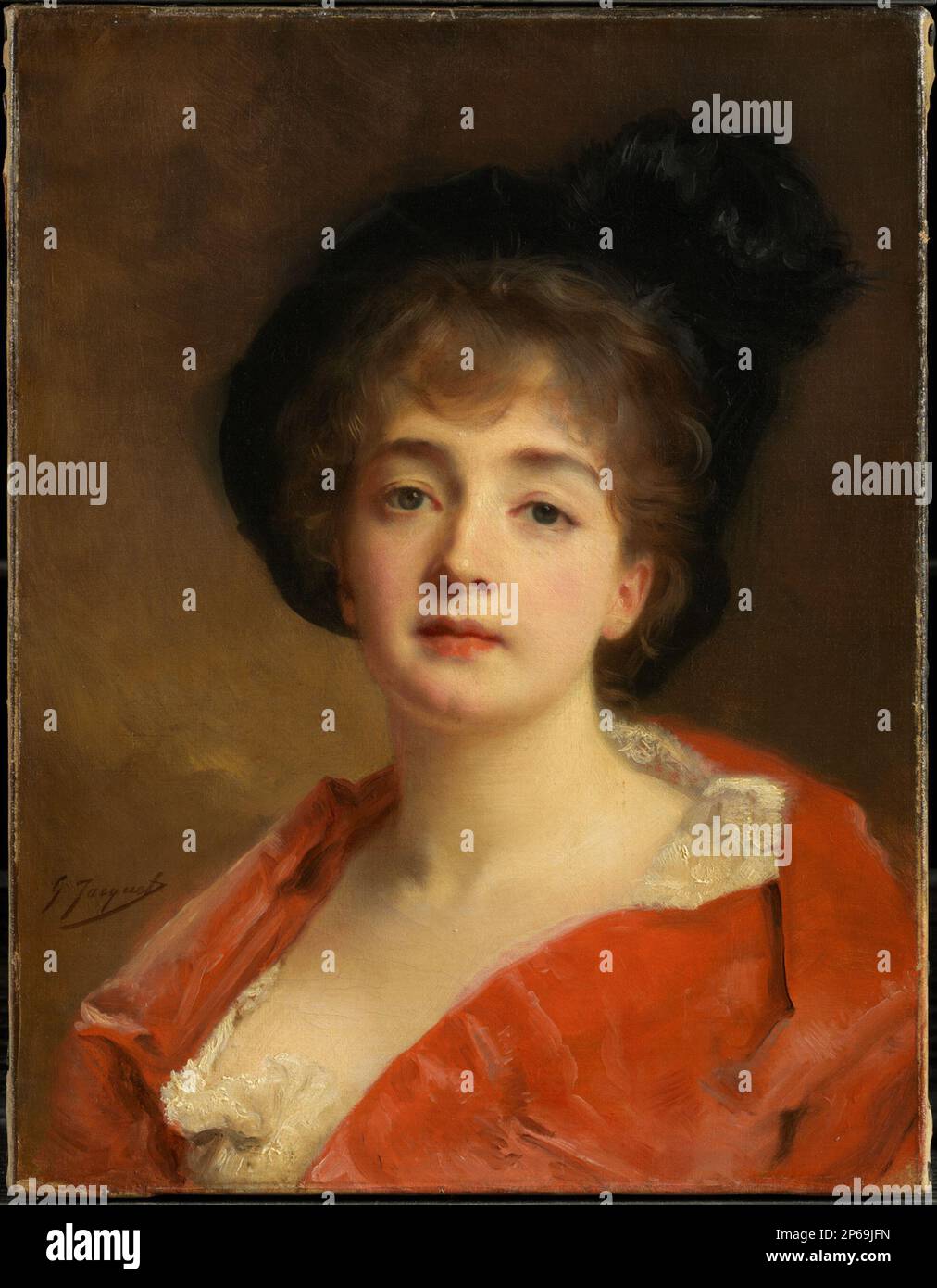 Gustave Jean Jacquet, Woman in Red, c. 1870–90, oil on canvas Stock Photo - Alamy