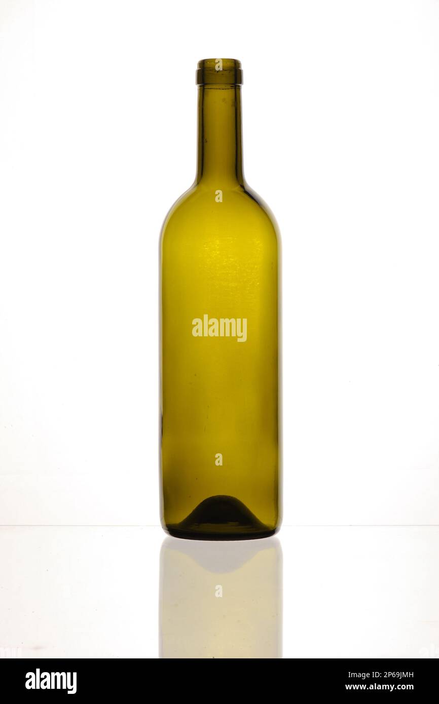 empty bottle of wine isolated on white background Stock Photo - Alamy