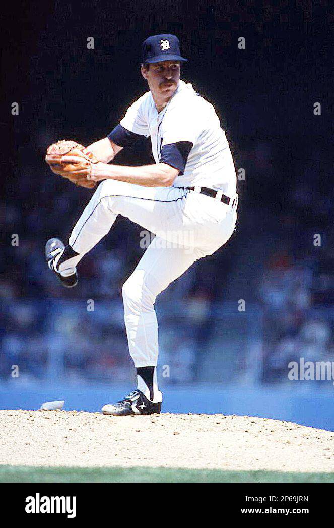 1980's Tiger Stadium Detroit, Michigan. Tigers star pitcher Jack Morris ...