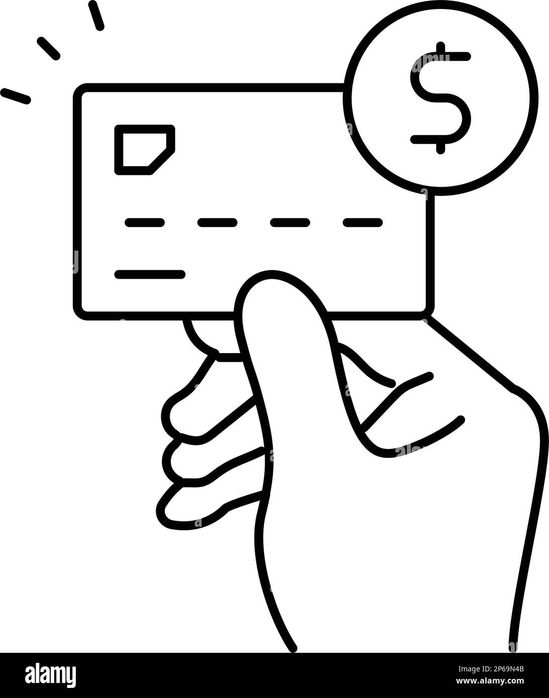 debit card payment line icon vector illustration Stock Vector Image ...