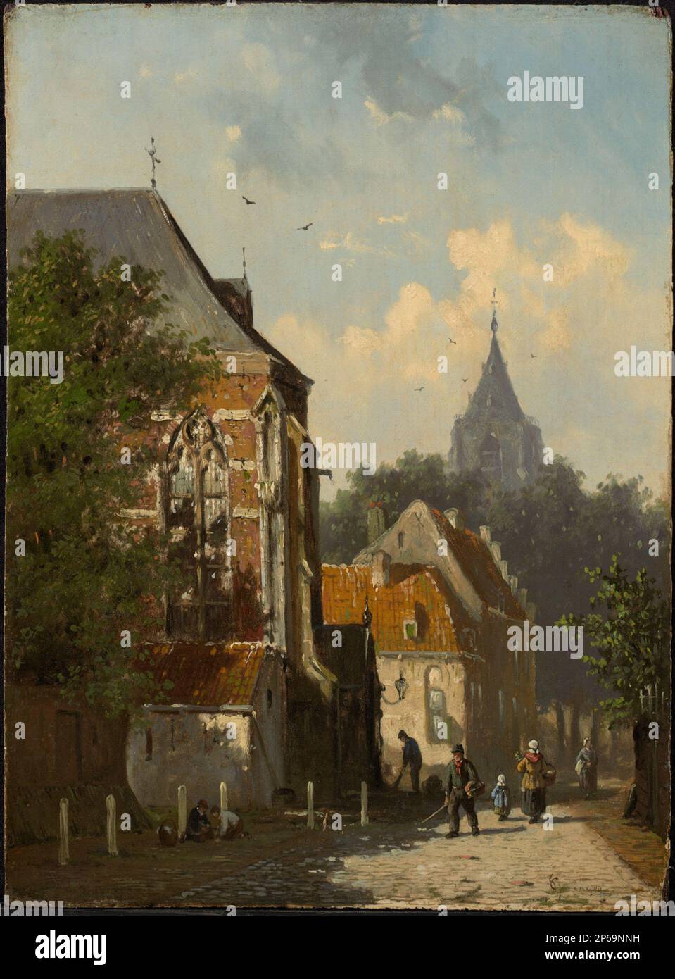 Cornelis Springer, Dutch Street Scene, c. 1850–55, oil on panel Stock ...