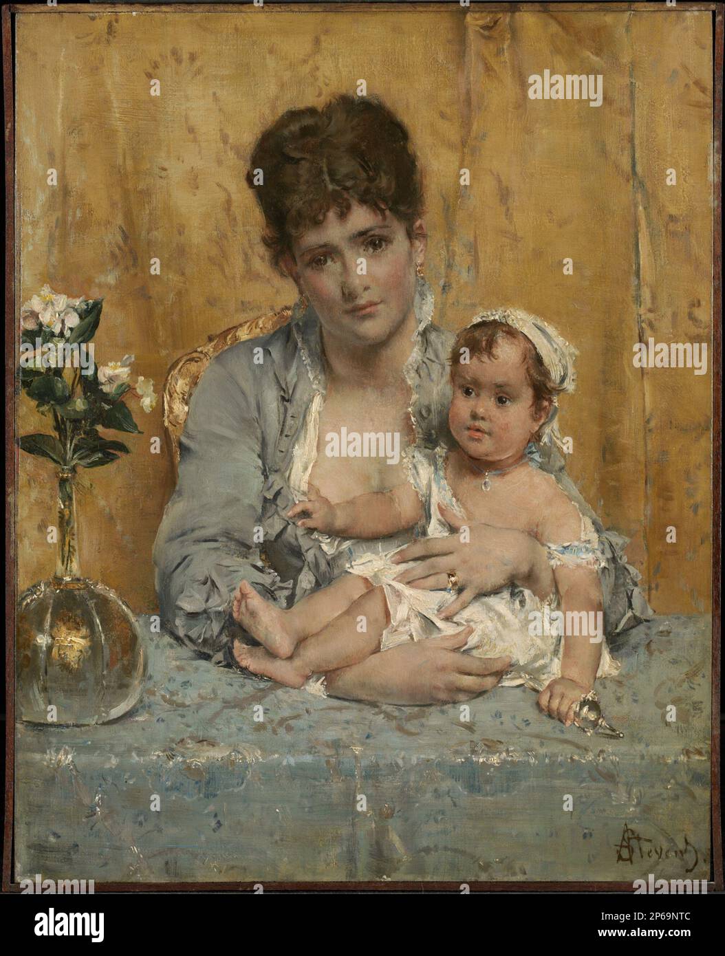 Alfred stevens mother and child hi-res stock photography and images - Alamy