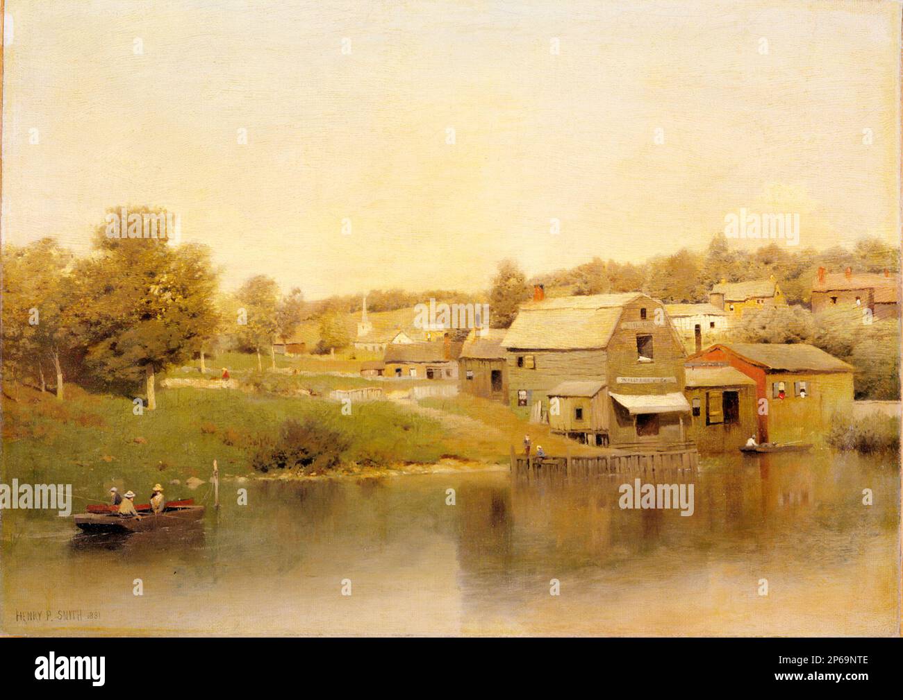 Henry Pember Smith, Village Landscape, 1881, oil on canvas Stock Photo ...