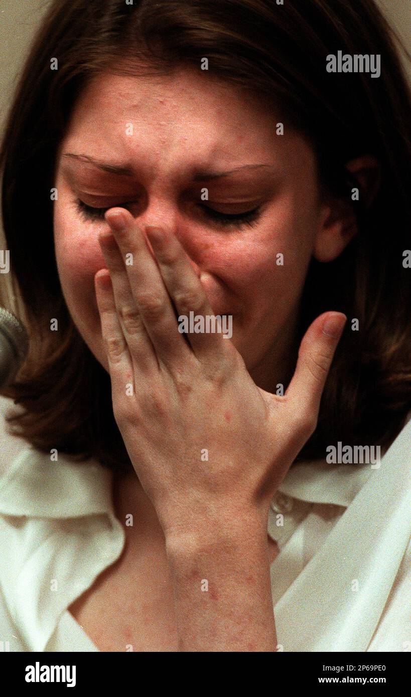 Bonnie Binion weeps while reciting a poem by Edgar Allen Poe that her ...