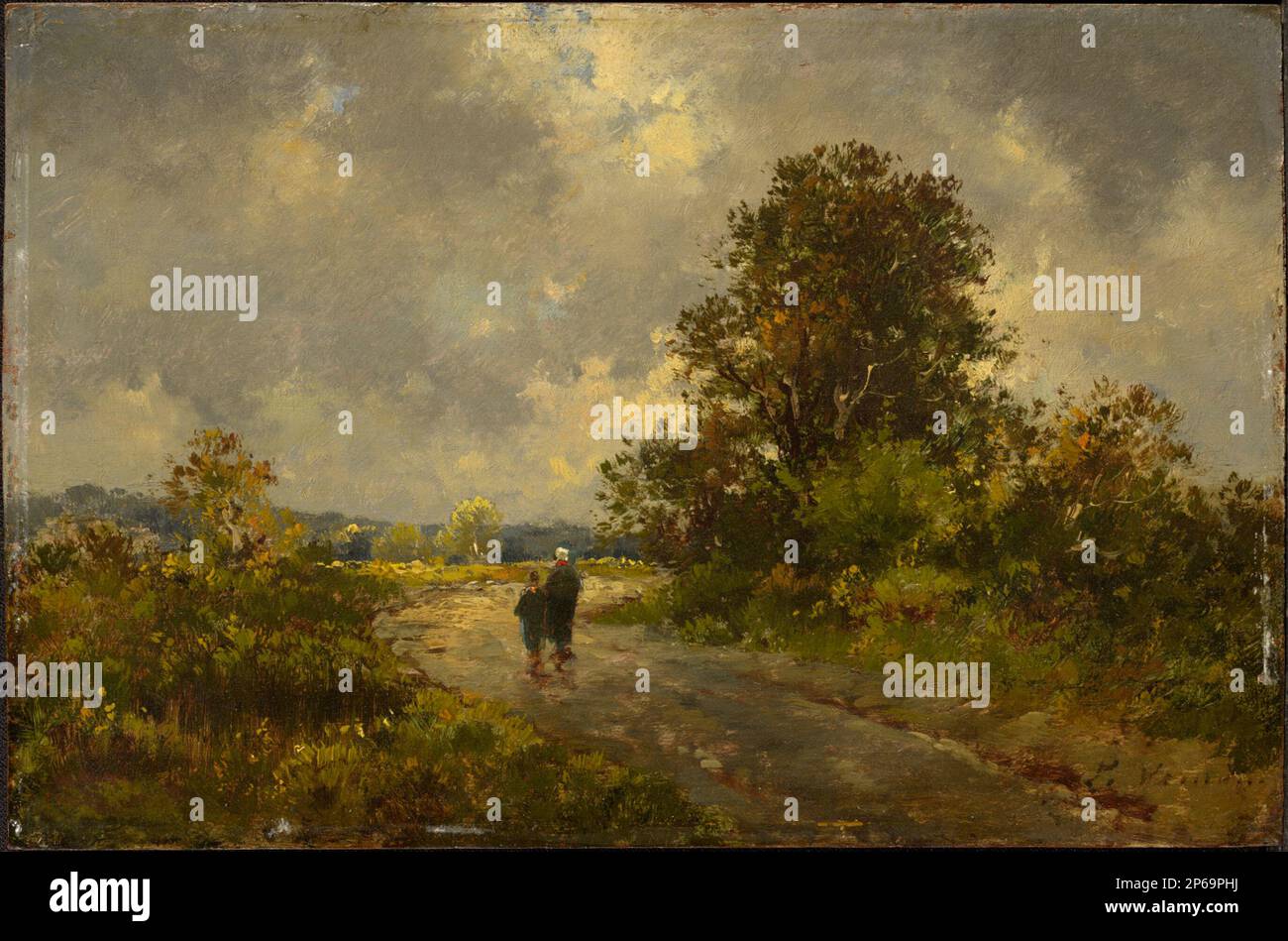 Émile Louis Vernier, Landscape, c. 1860–80, oil on panel Stock Photo ...