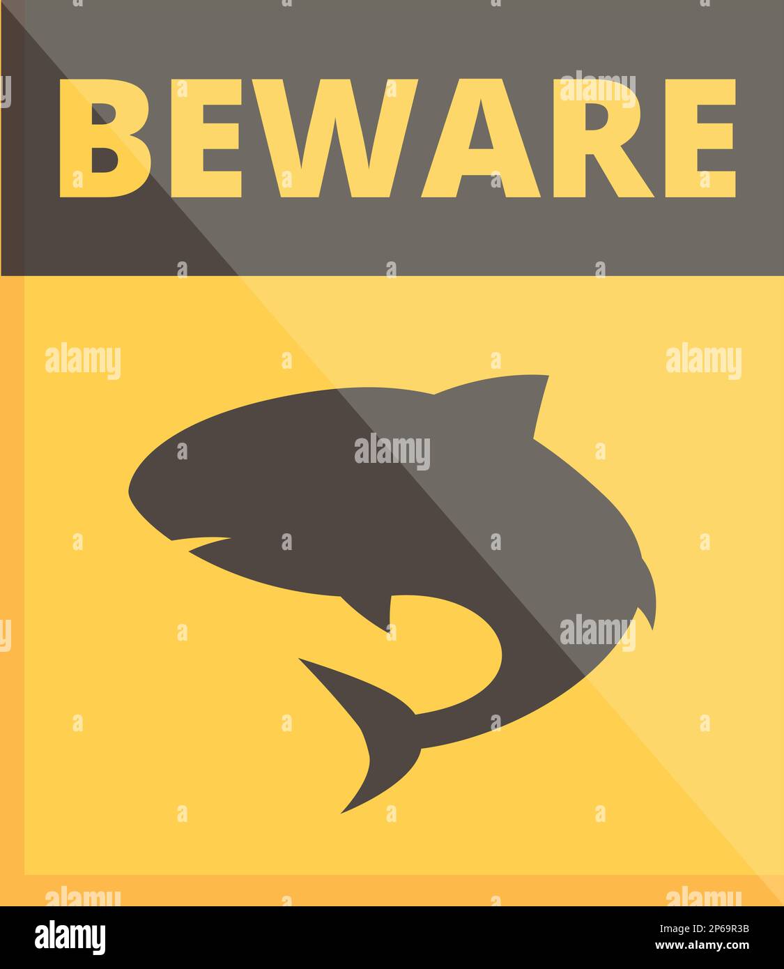 Beware the sharks icon cartoon vector. Shark sign. Summer board Stock Vector Image & Art - Alamy