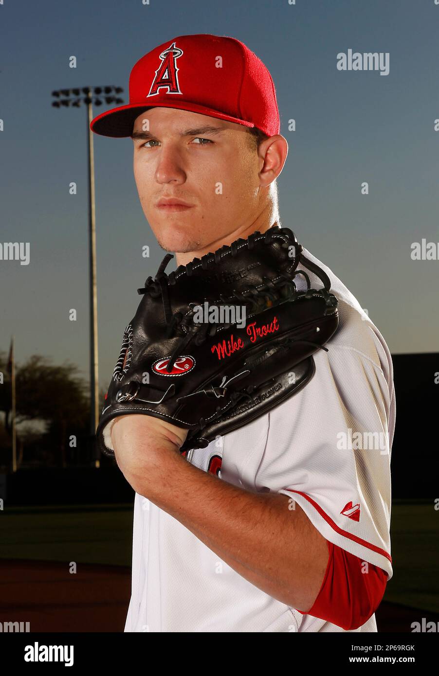 Los Angeles Angels Mike Trout poses for a portrait at Tempe Diablo ...