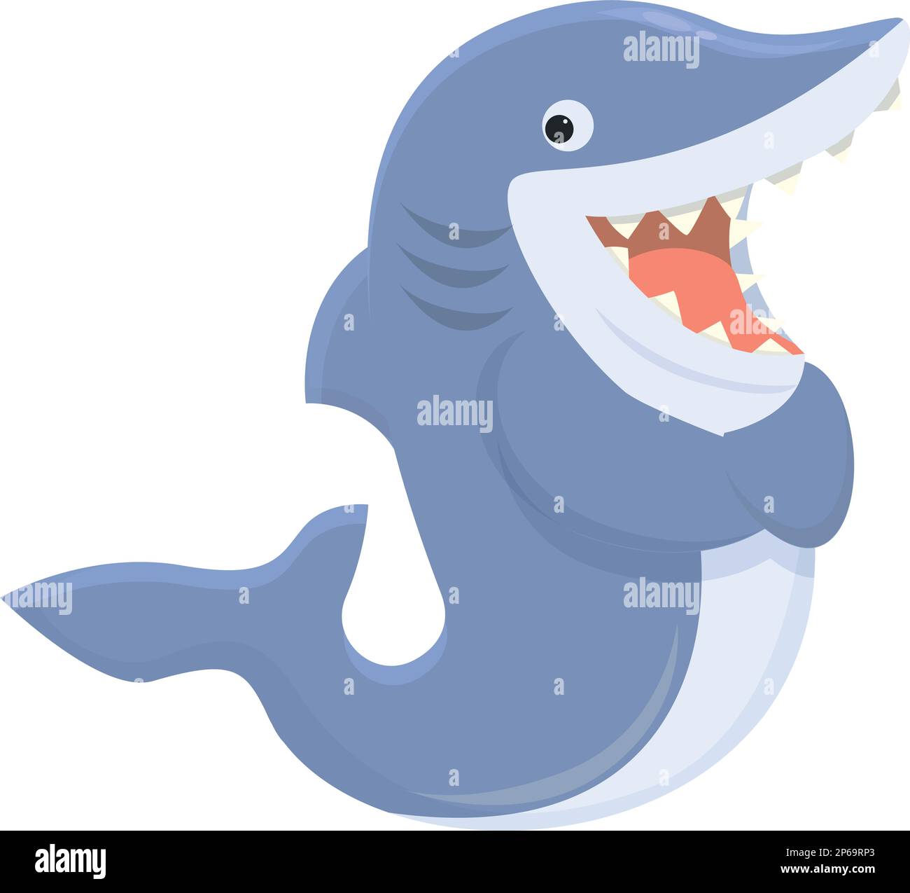 Smiling shark icon cartoon vector. Warning sea. Caution zone Stock ...