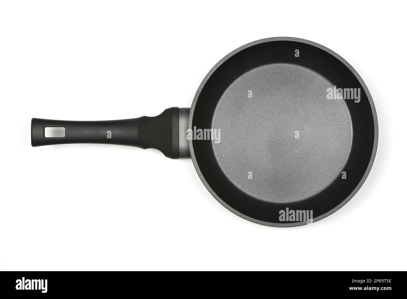 Black frying pan on white background. High resolution photo. Full depth ...