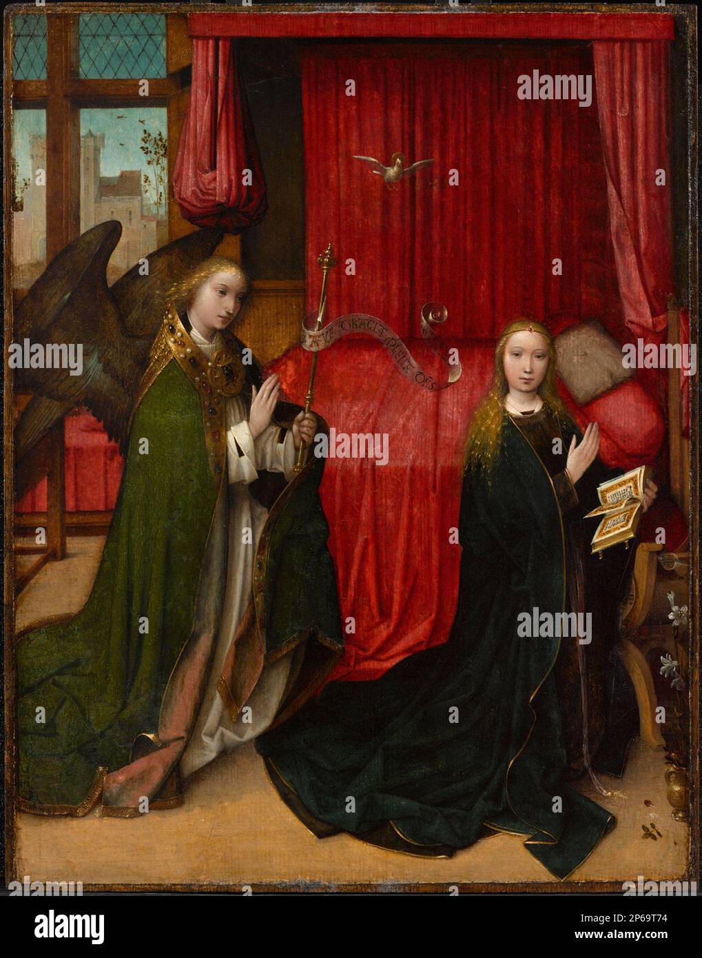 Artist Unknown, Annunciation, c. 1520, tempera and oil on panel Stock Photo - Alamy