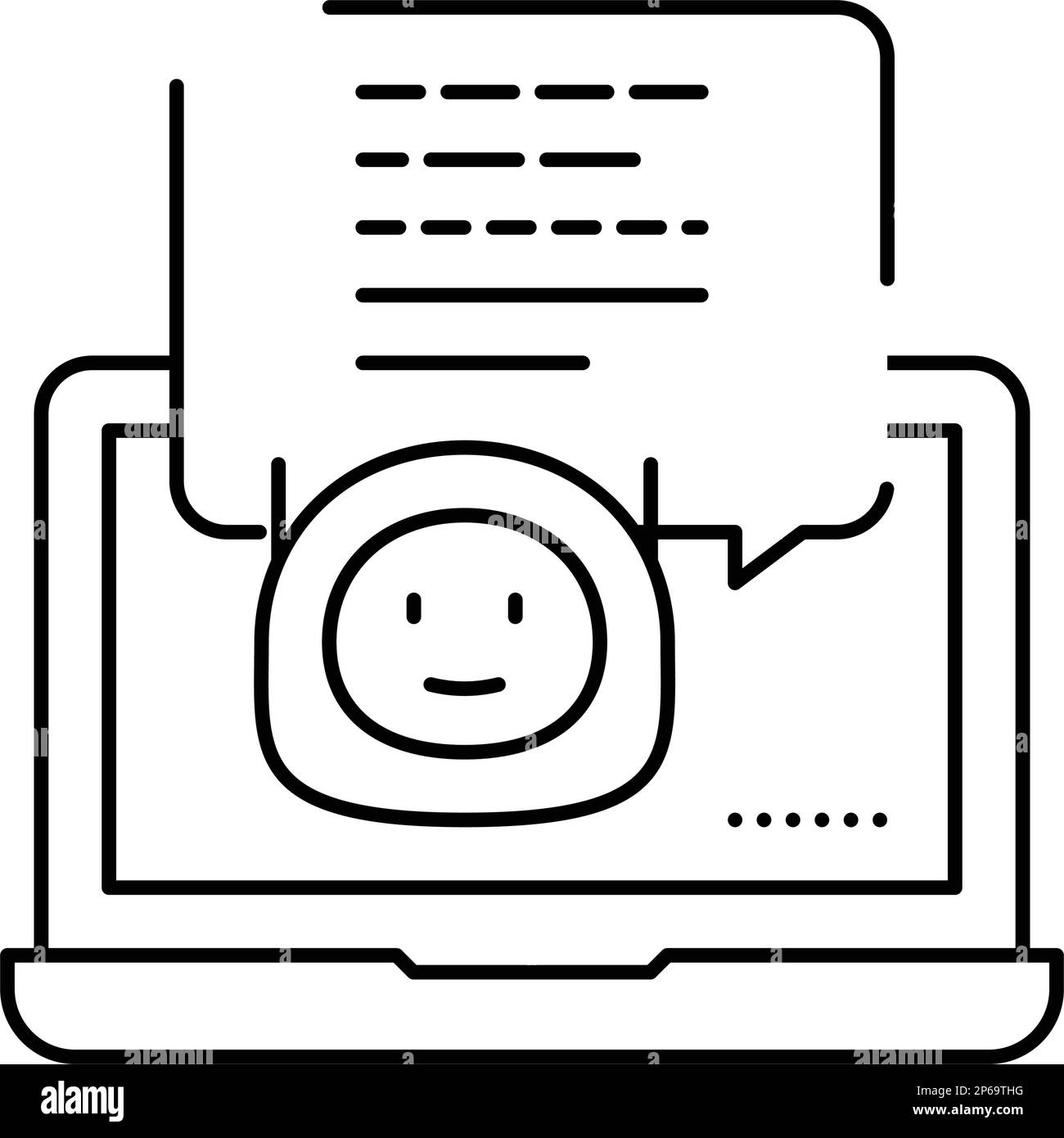 digital chat bot line icon vector illustration Stock Vector Image & Art ...
