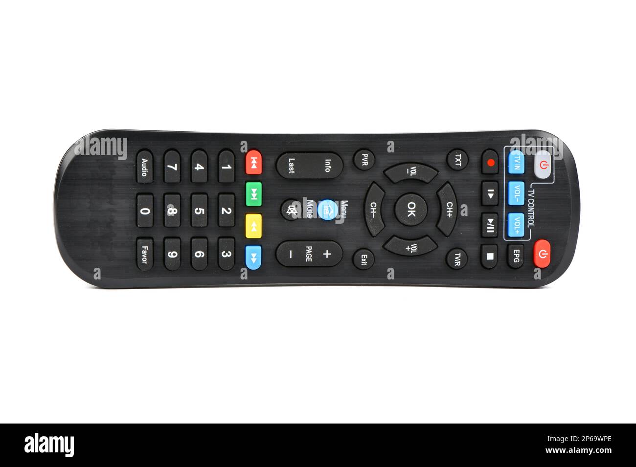 TV remote control keypad isolated on white background. High resolution ...