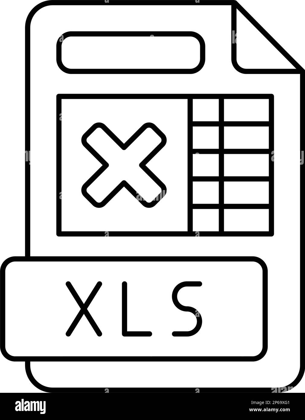 Xls File Format Document Line Icon Vector Illustration Stock Vector