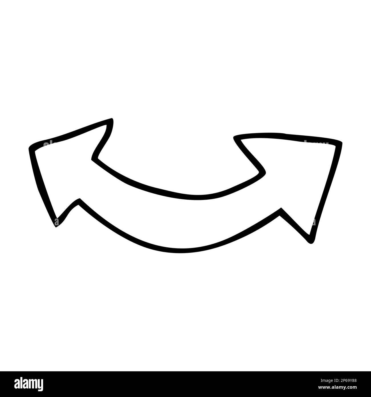 Doodle up arrow symbol hand drawn with thin line. Graphic design ...