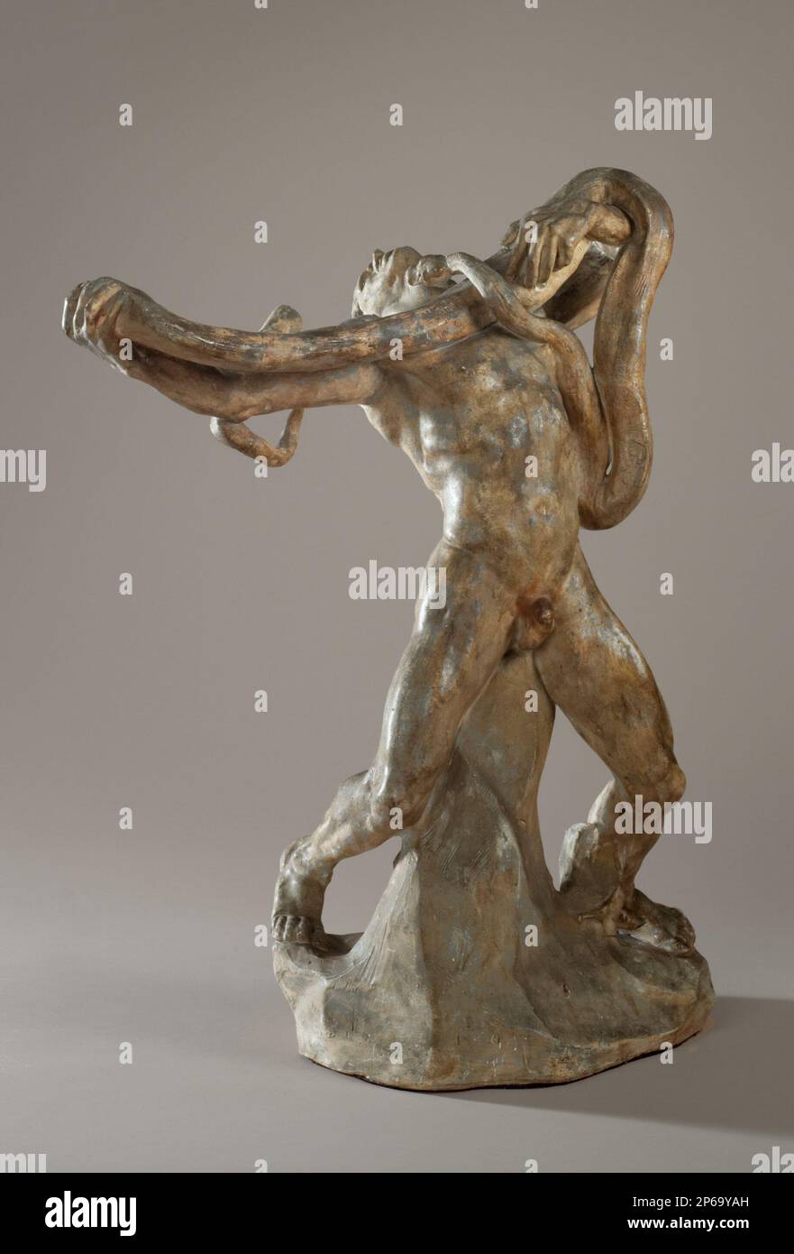 Auguste Rodin, Man with Serpent, 1885, plaster Stock Photo - Alamy