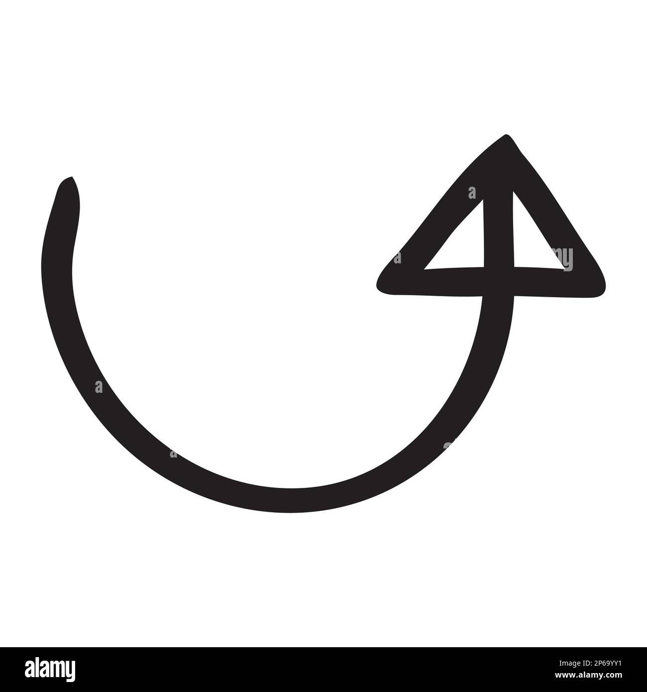 Doodle up arrow symbol hand drawn with thin line. Graphic design ...