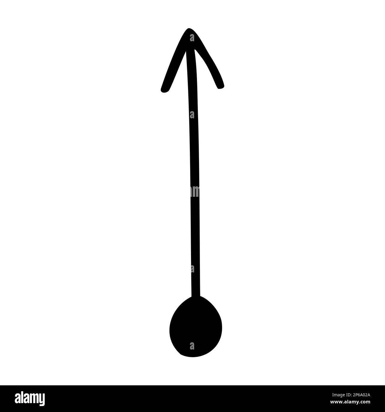 Doodle up arrow symbol hand drawn with thin line. Graphic design ...