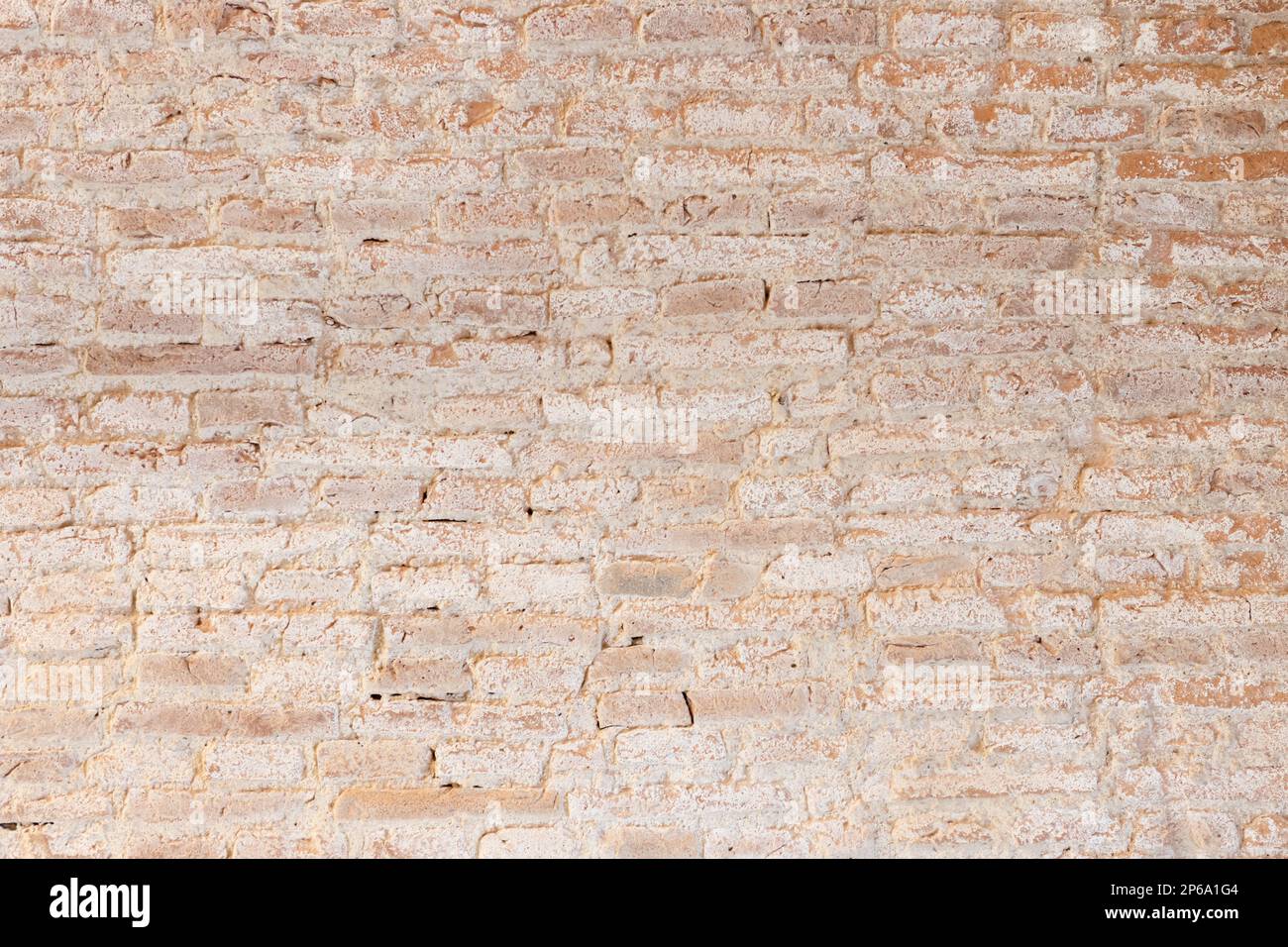 Background texture of old vintage dirty brick wall with white stains ...