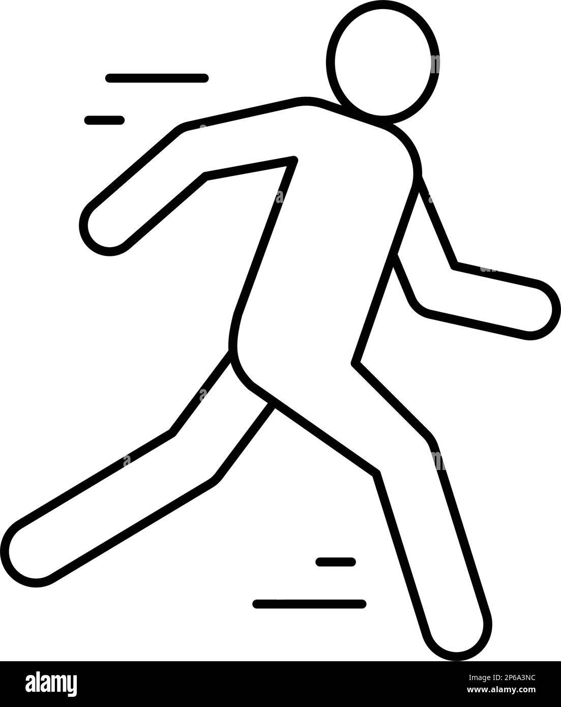 run man silhouette line icon vector illustration Stock Vector Image ...