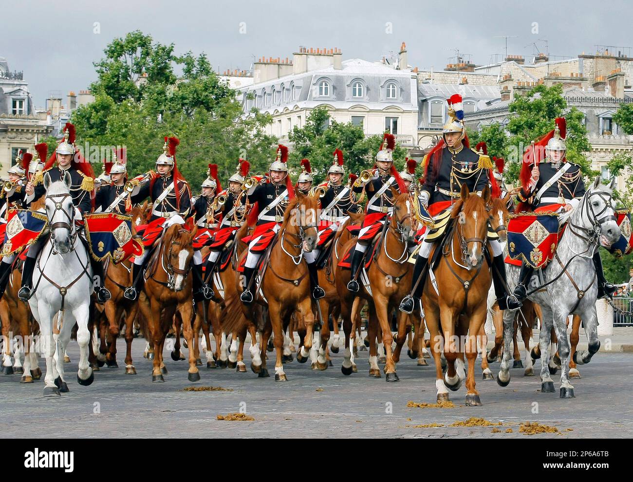 French Republican Horse Guards parade during the Bastille Day military ...