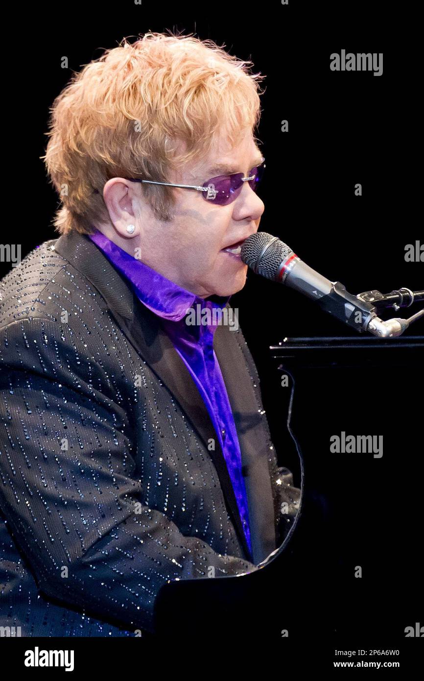In this picture taken July 13, 2012, British singer Sir Elton John ...