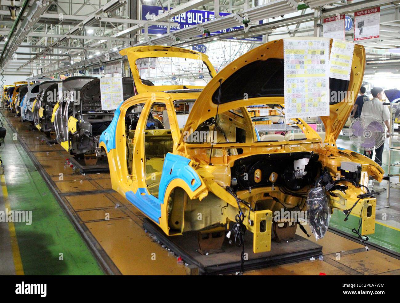 Assembly lines stand idle at the Hyundai Motor factory in Ulsan, South ...