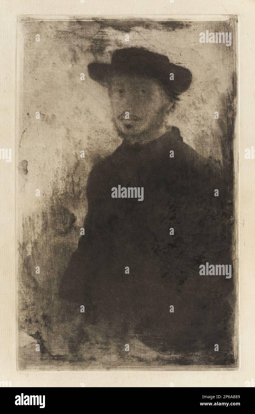 Hilaire-Germain-Edgar Degas, Self-Portrait, 1857, etching and drypoint ...